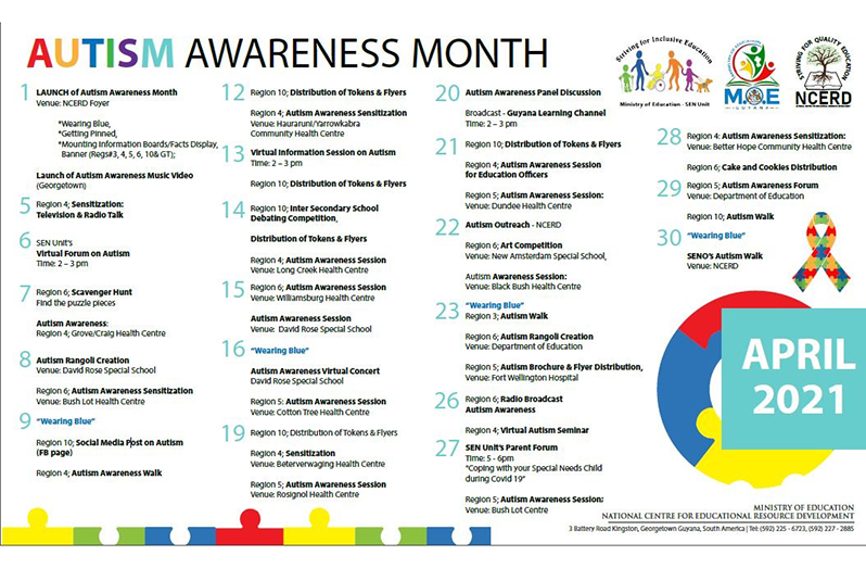 MoE Celebrating Autism Awareness Month Guyana Chronicle